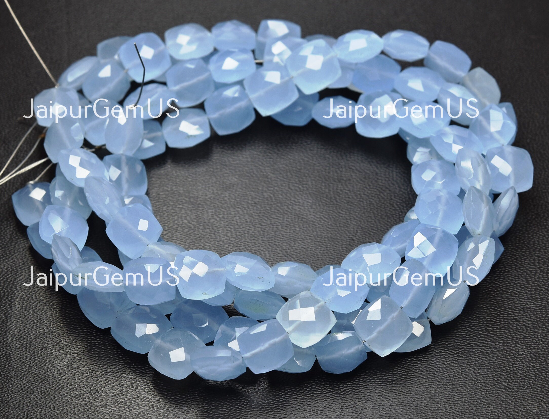 7 Inch Strand Holly Blue Quartz Fancy Square Faceted Shape - Etsy