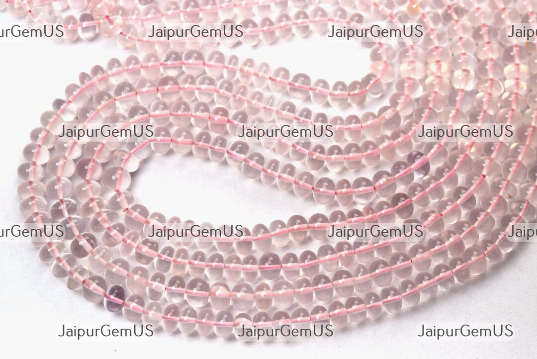 Super Gorgeous Quality, 100% Natural Rose Quartz Smooth Rondelles Shape ...