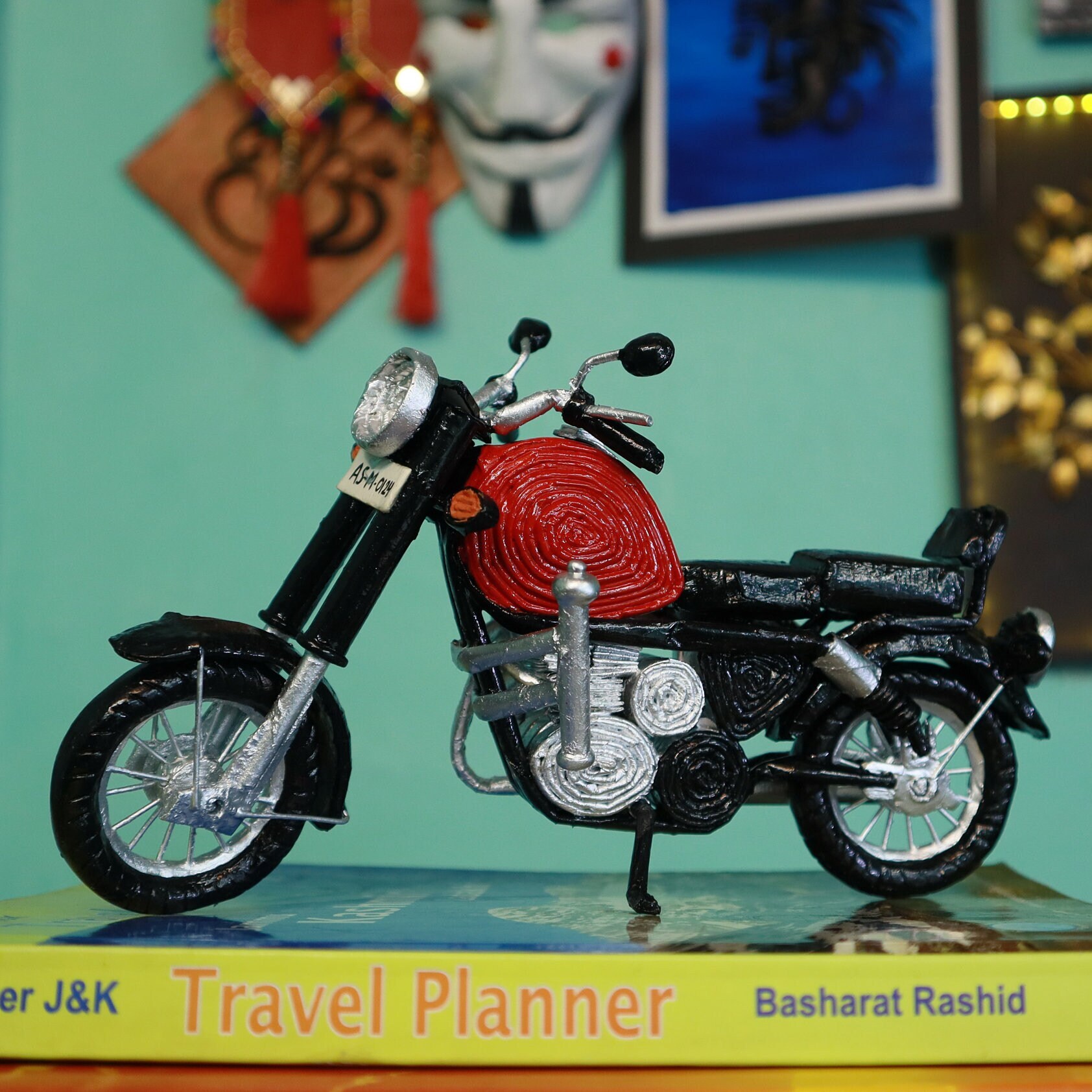 Handmade Paper Motorcycle Model: Vintage Home Decor Showpiece - Etsy