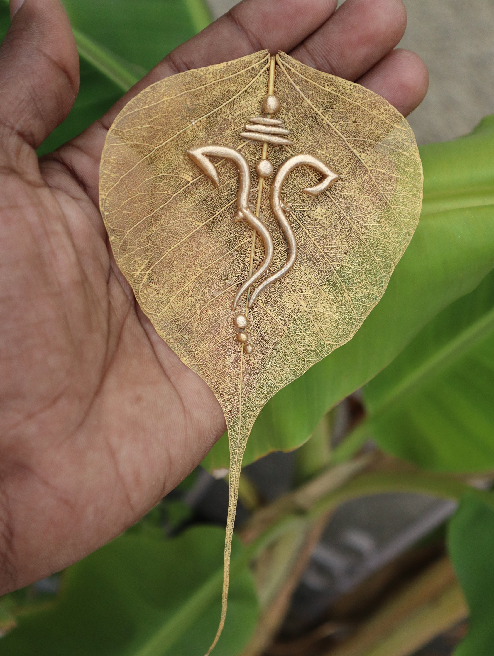 Lord Ganesh Leaf Skeleton Craft Lord Ganesh Leaf Art Home - Etsy