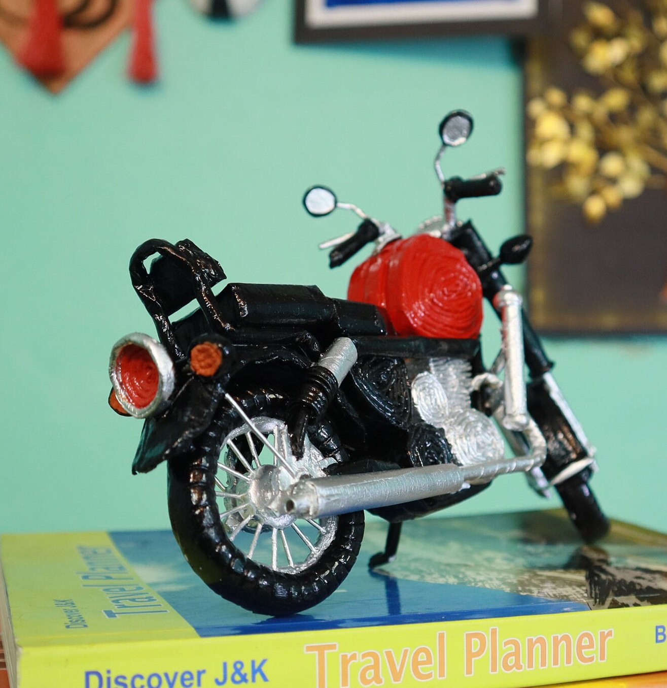Handmade Paper Motorcycle Model: Vintage Home Decor Showpiece - Etsy