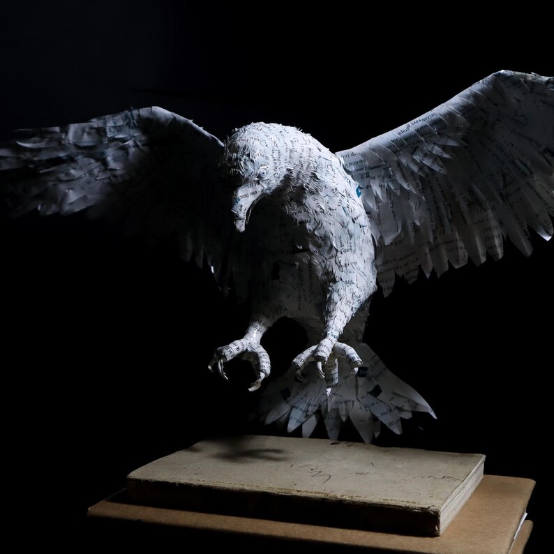 Handcrafted Paper Mache Eagle Sculpture: Unique Bird Art Decor - Etsy