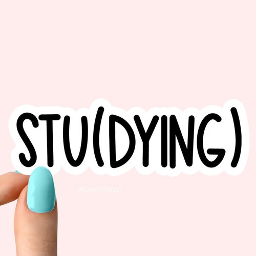 Studying Sticker Funny Stickers Laptop Decals Tumbler - Etsy