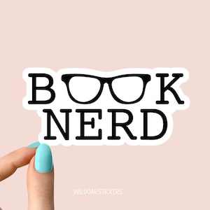 Sunglasses Book Nerd Stickers, Funny Reading Stickers for Tumblers and ...
