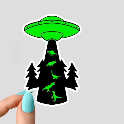 Alien Dinosaurs Sticker Alien Stickers Funny Dinosaur - Etsy