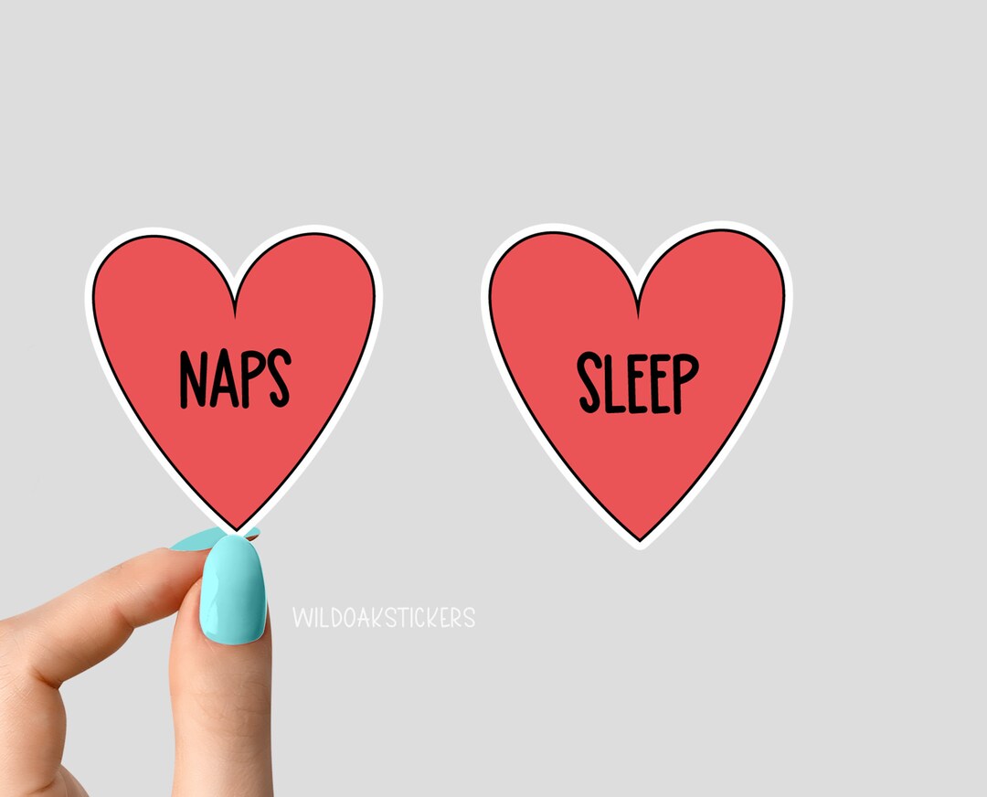 Heart Naps Sticker, Heart Sleep Stickers, Funny Nap Stickers for ...