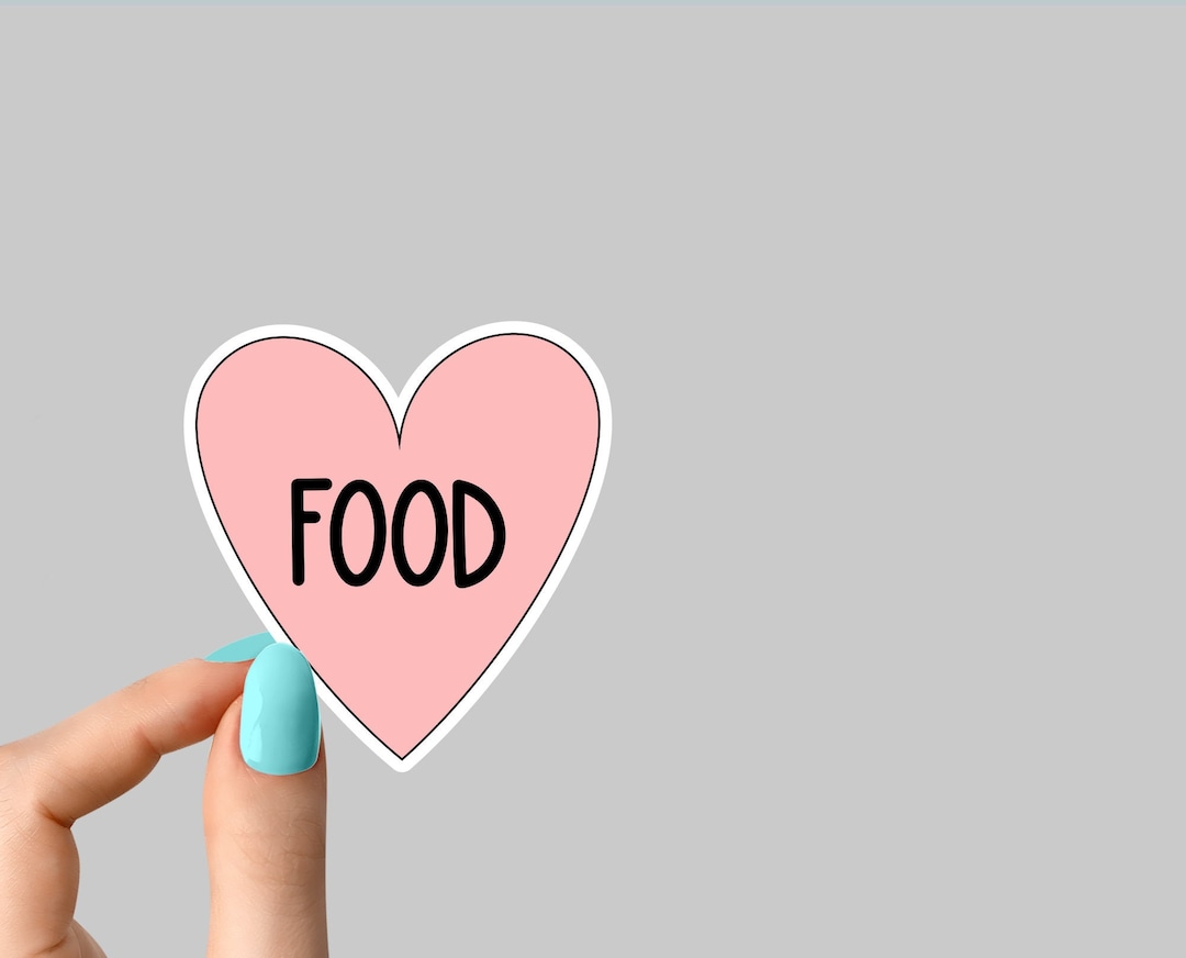 Pink Heart Food Sticker Funny Stickers, Snacks Laptop Decals, Snacks ...