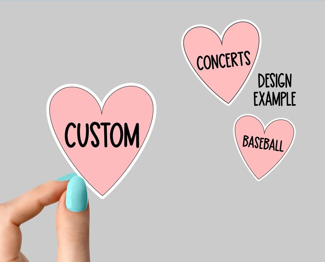 Custom Heart Stickers, Custom Stickers Made by You, Custom Stickers ...