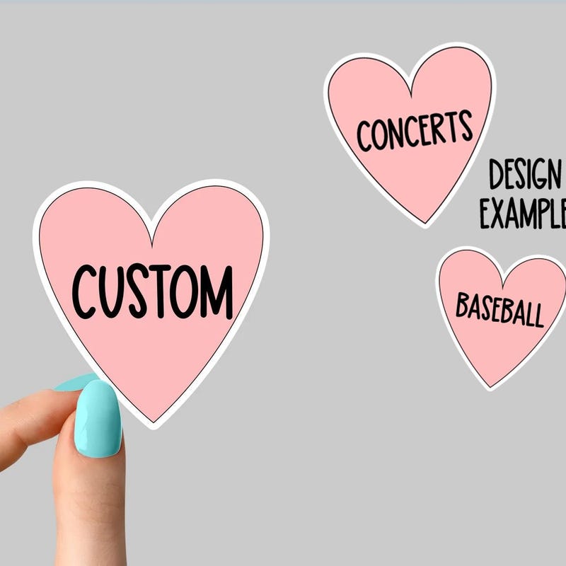 Custom Heart Stickers - Etsy