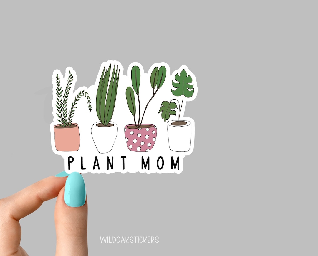 Plant Mom Sticker, Potted Plants Succulent Planting Stickers, Plant ...