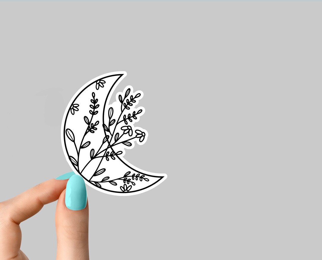 Moon Flower #2 Sticker, Wild Moon Sticker, Nature Funny Sticker, Wild ...