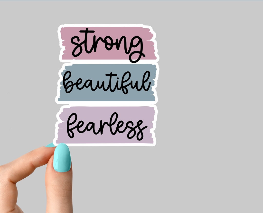 Strong Beautiful Fearless Sticker, Motivational Sticker, Gym Laptop ...