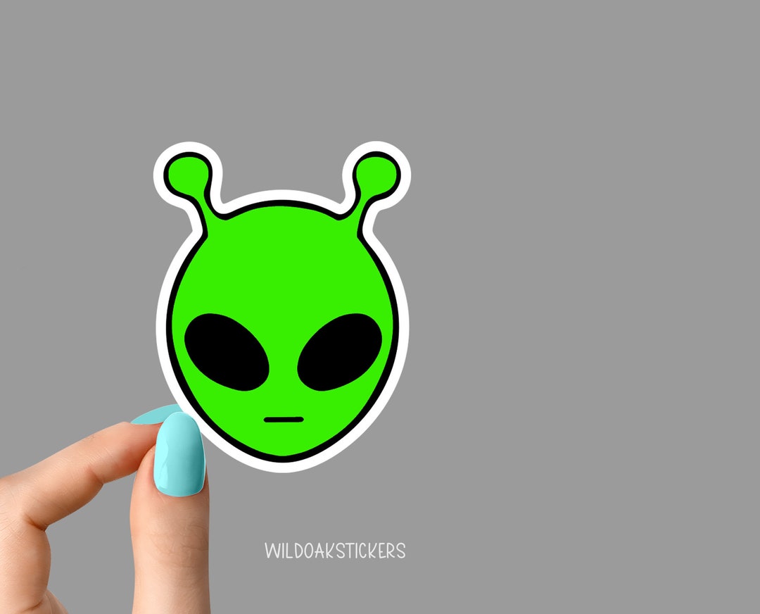 Alien Head Sticker, Alien Stickers, Funny Alien Stickers, Paleontology ...