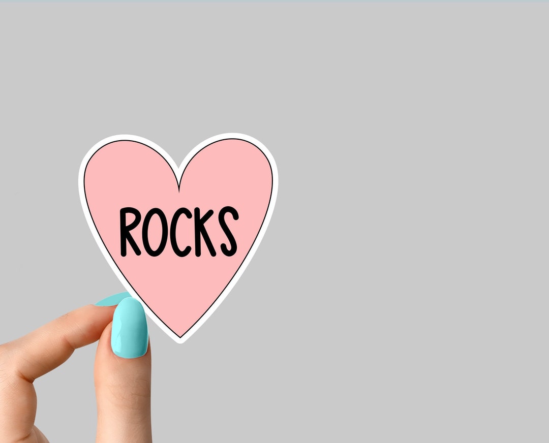 Pink Heart Rocks Stickers, Geology Science Stickers, I Love Science ...