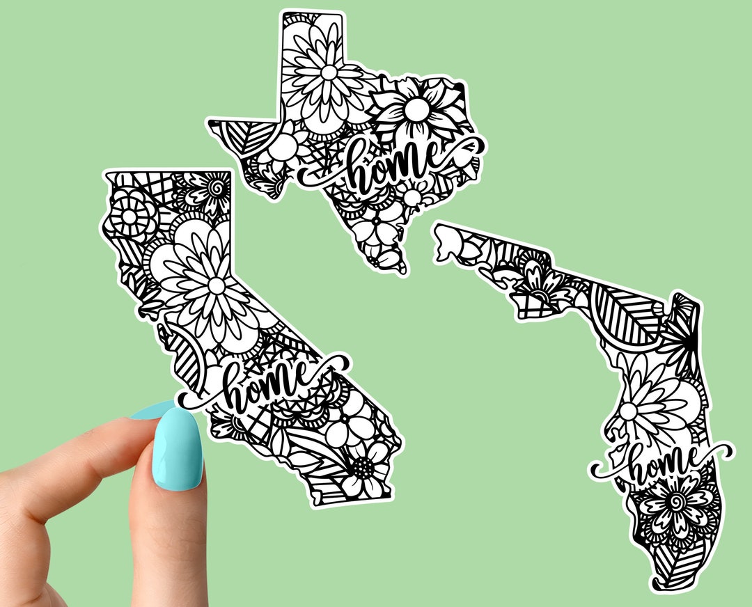 Custom Mandala State Stickers, Custom Home Sticker, Texas Sticker ...