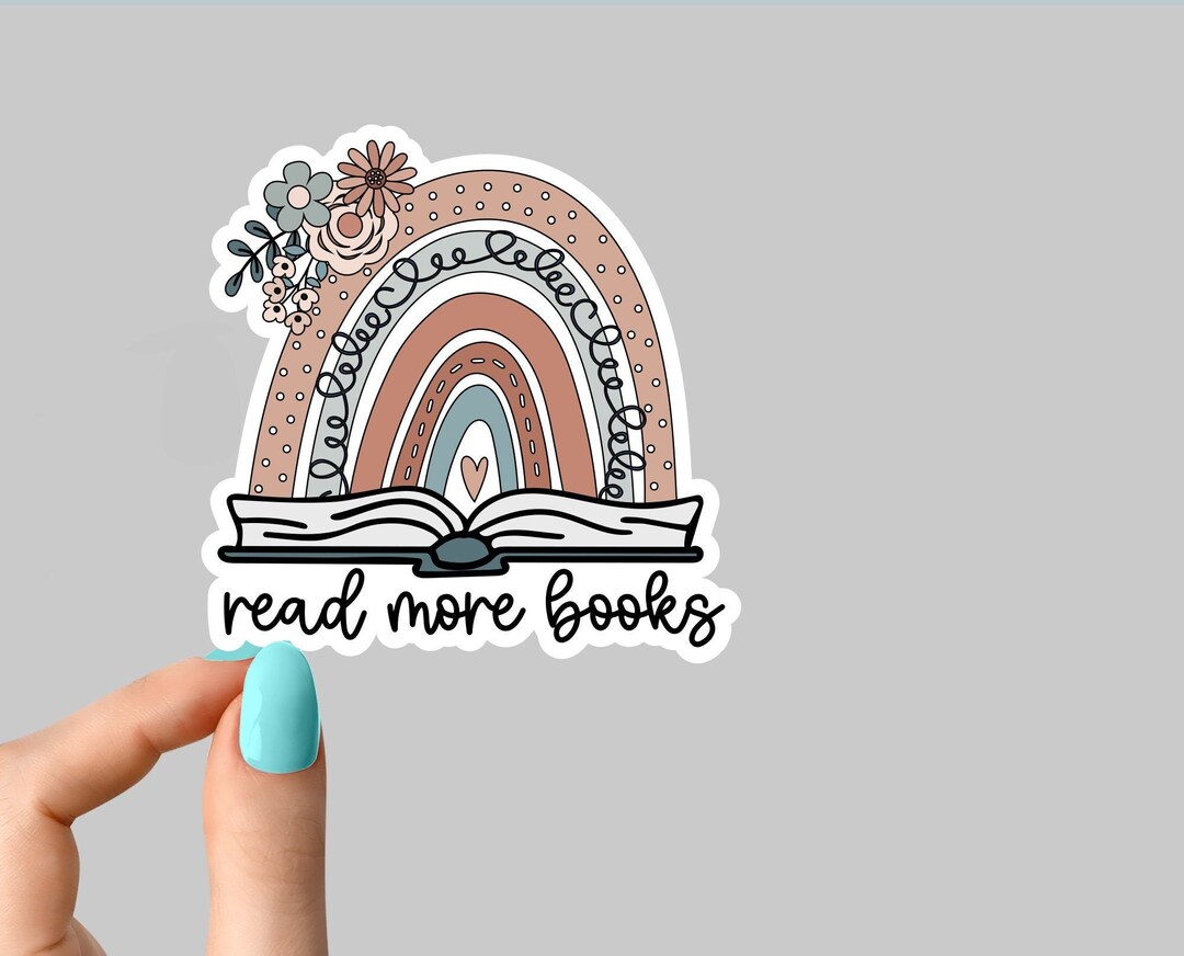Read More Books Rainbow Flower Sticker, Reading Stickers, Book Stickers ...