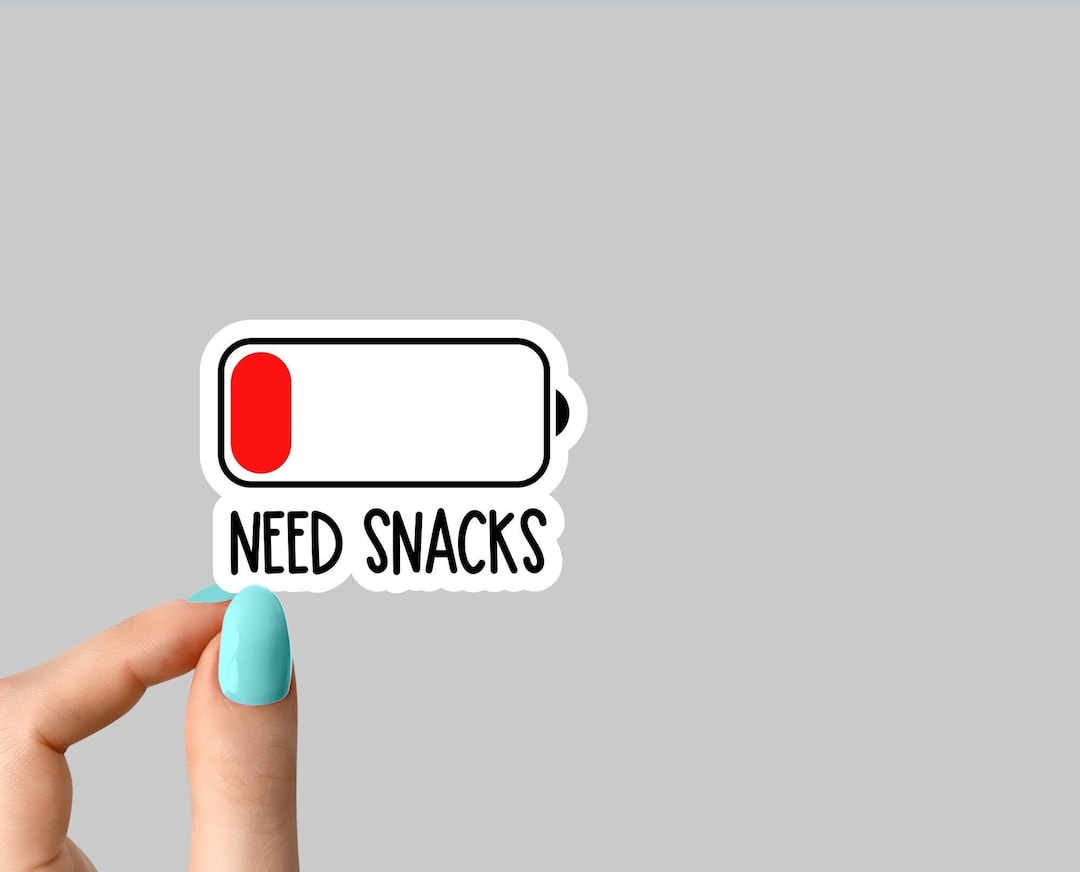 Need Snacks Battery Sticker, Snacks Sticker Funny Snack Battery ...