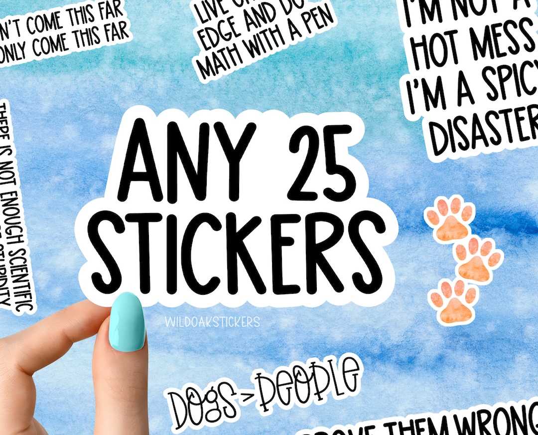 Any 25 Stickers, Sticker Bundles, Vinyl Stickers for Laptops, Water ...