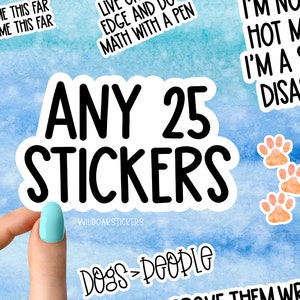 Any 25 Stickers, Sticker Bundles, Vinyl Stickers for Laptops, Water ...