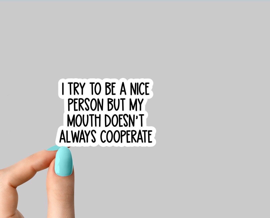 I Try to Be Nice Sarcasm Sarcastic Stickers, Mom Attitude Funny Sticker ...