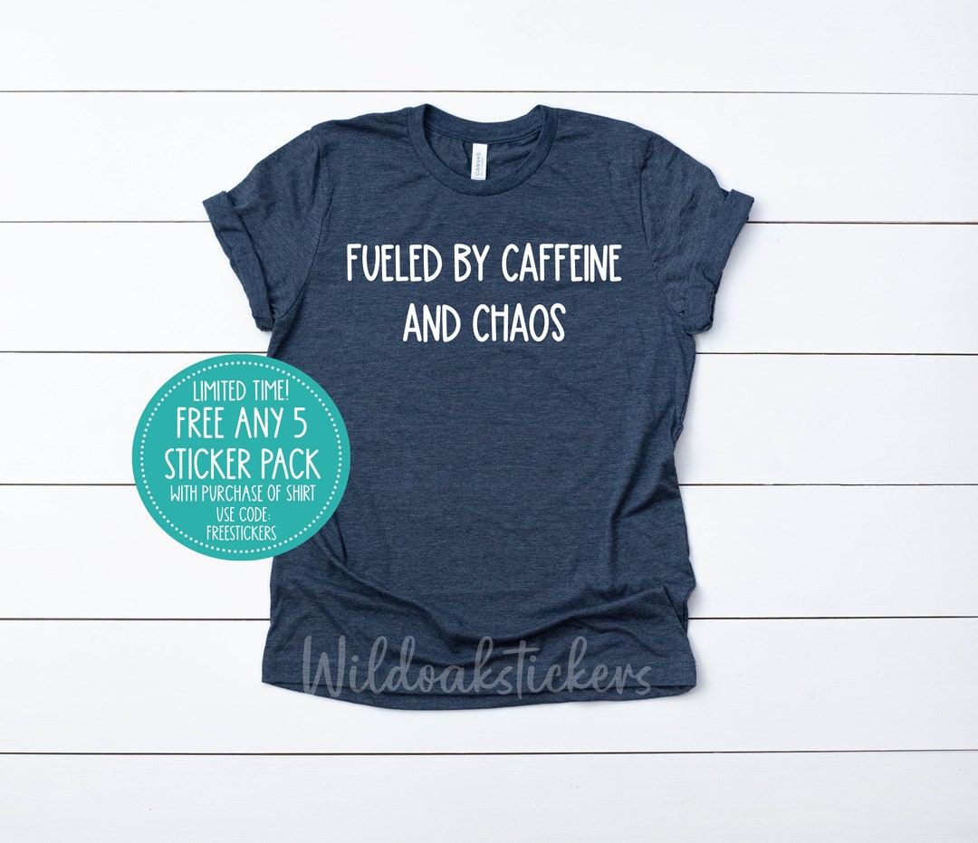 Caffeine Chaos Shirt, Coffee Gym Weights Shirts Custom Mom Gym Sports ...