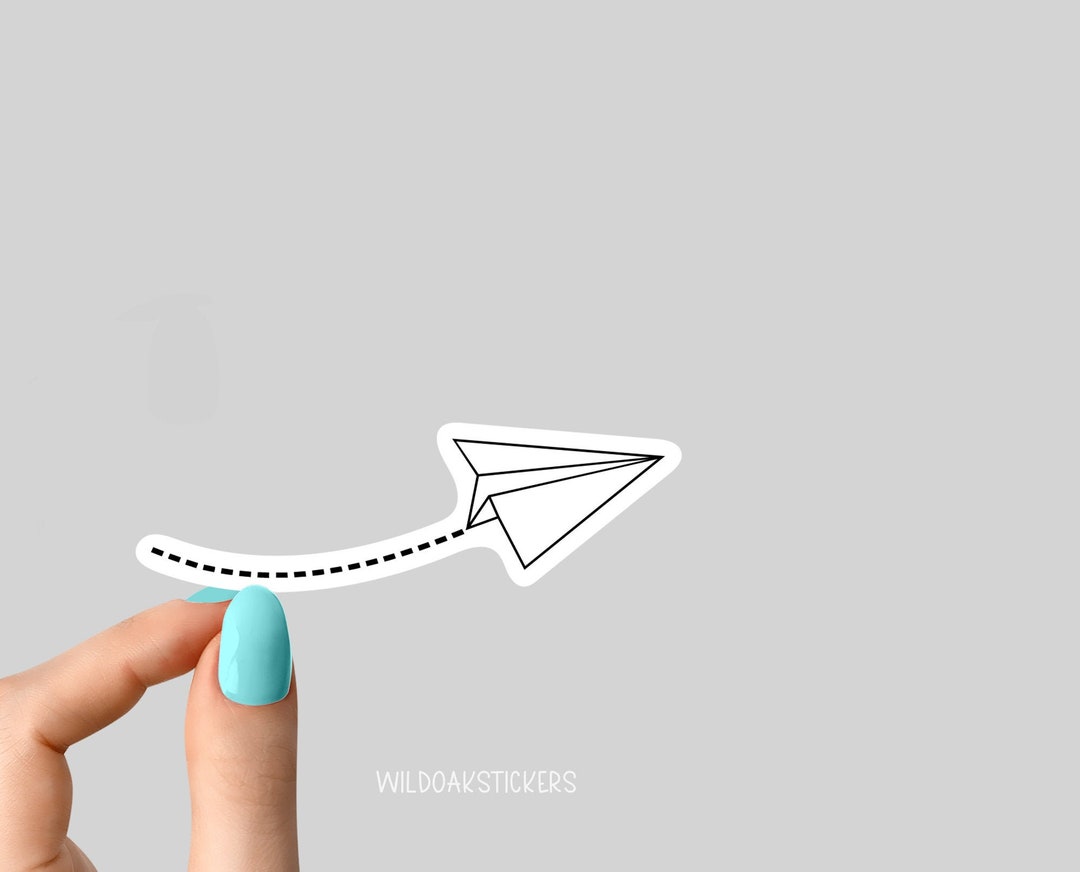 Dotted Paper Airplane Destination Sticker, Love Travels Sticker, Long ...