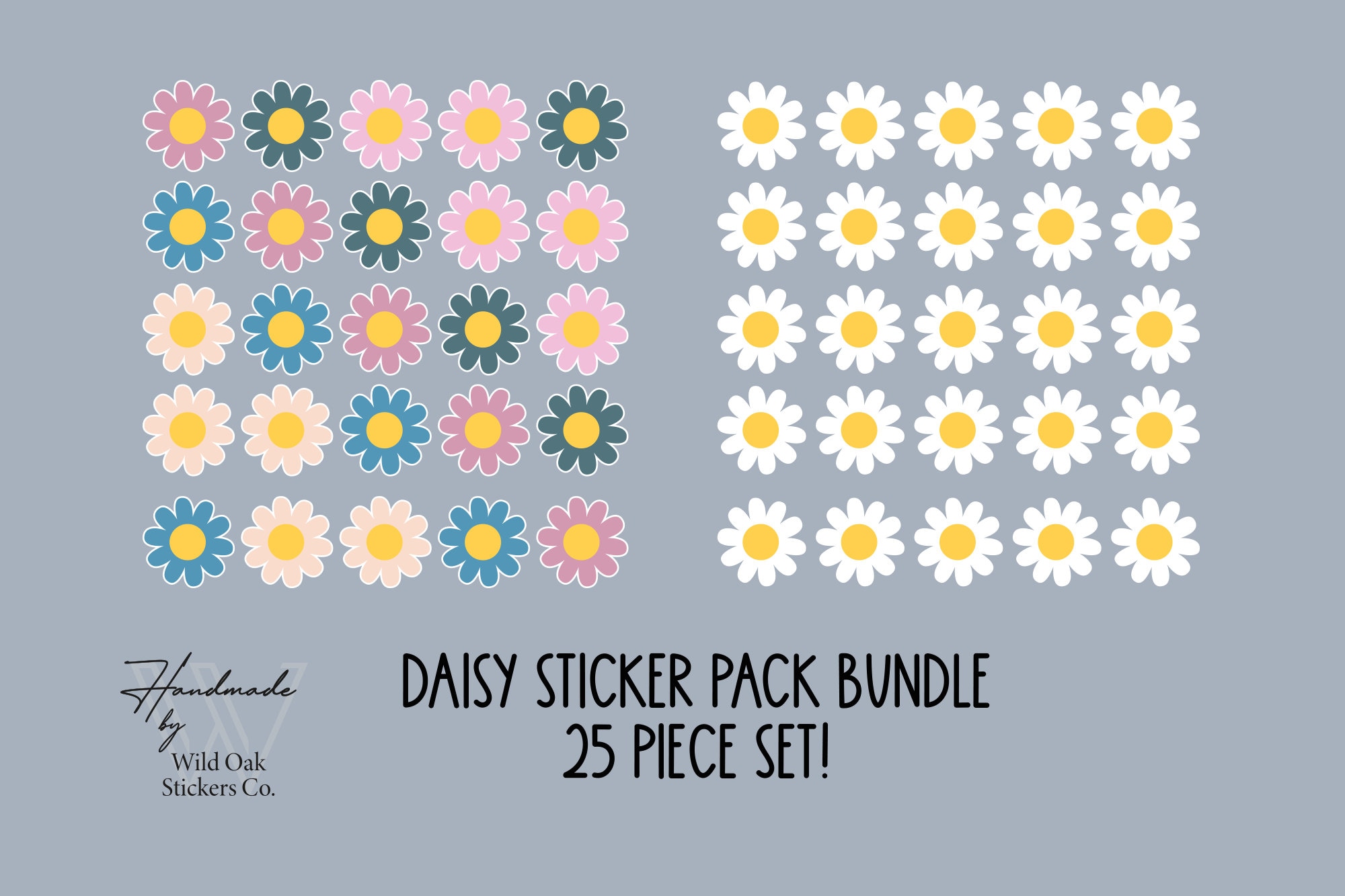 Mini Daisy Flower Stickers 25 Pieces Mini Daisy Flower Set - Etsy