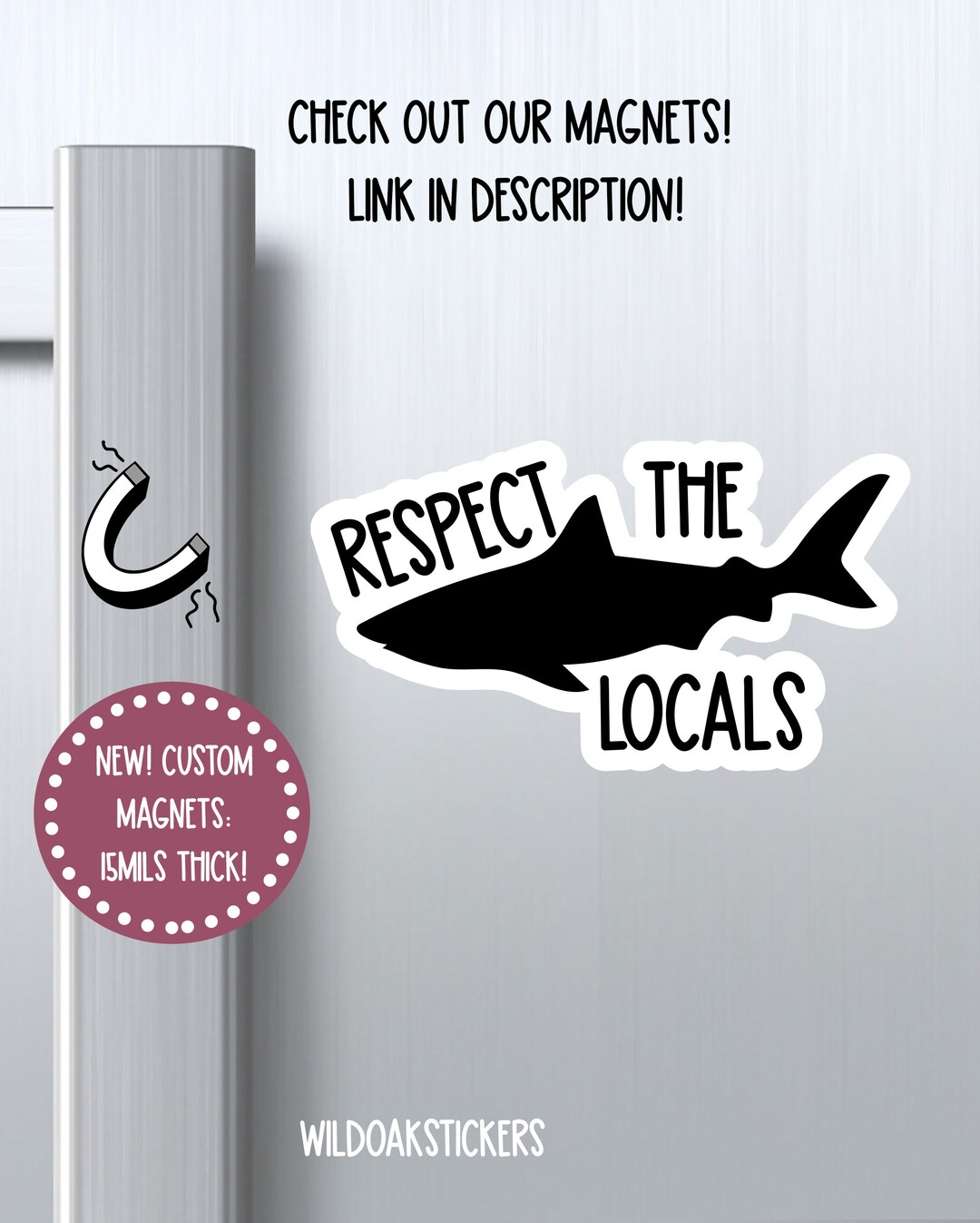 NEW Respect the Sharks Magnet, Shark Magnet, Funny Shark Magnet, Shark ...