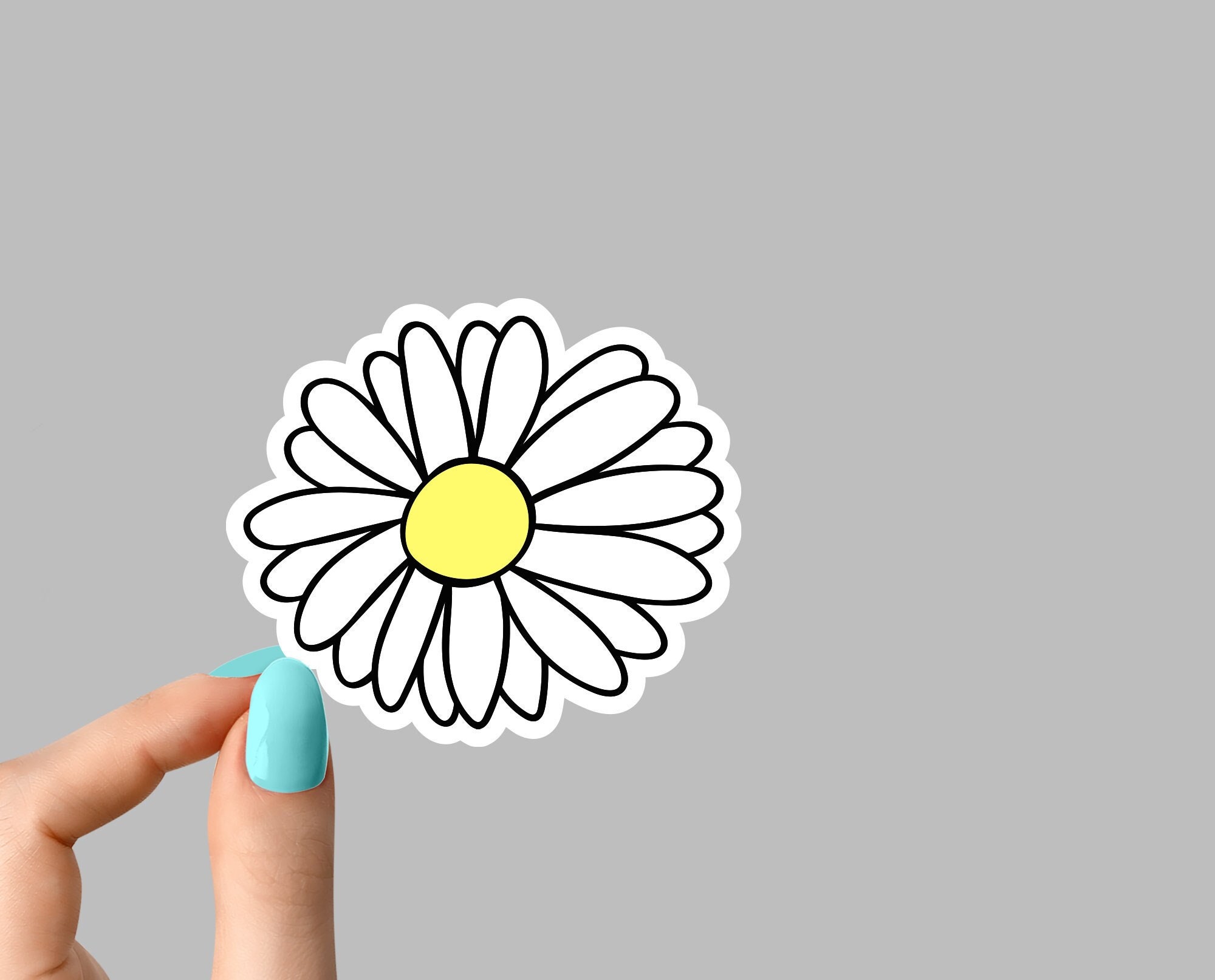 Daisy Flower Sticker, Cute Flower Stickers, Daisy Flower Decals, Daisy ...