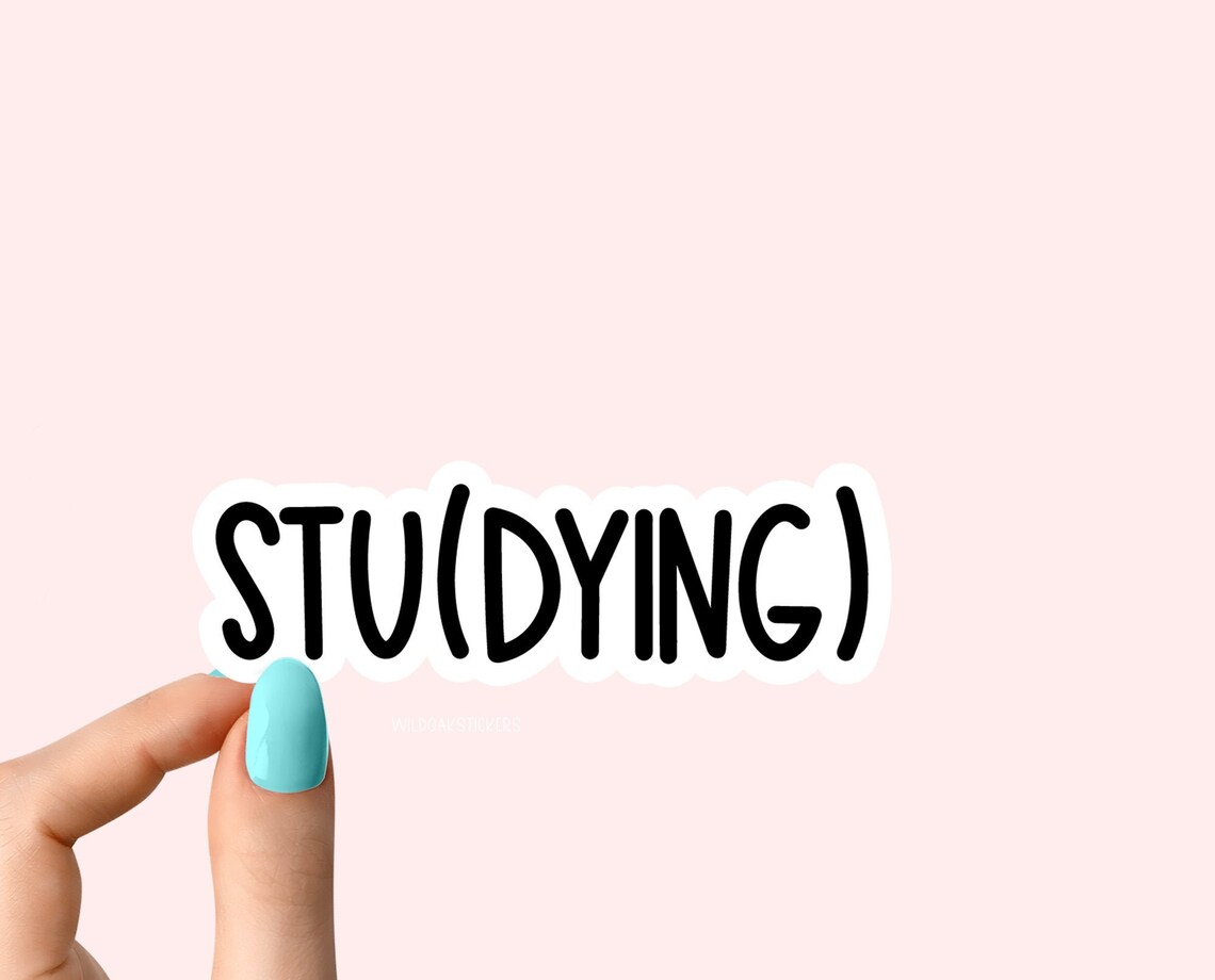 Studying Sticker Funny Stickers Laptop Decals Tumbler - Etsy