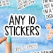Any 10 Stickers Sticker Bundles Vinyl Stickers for Laptops | Etsy