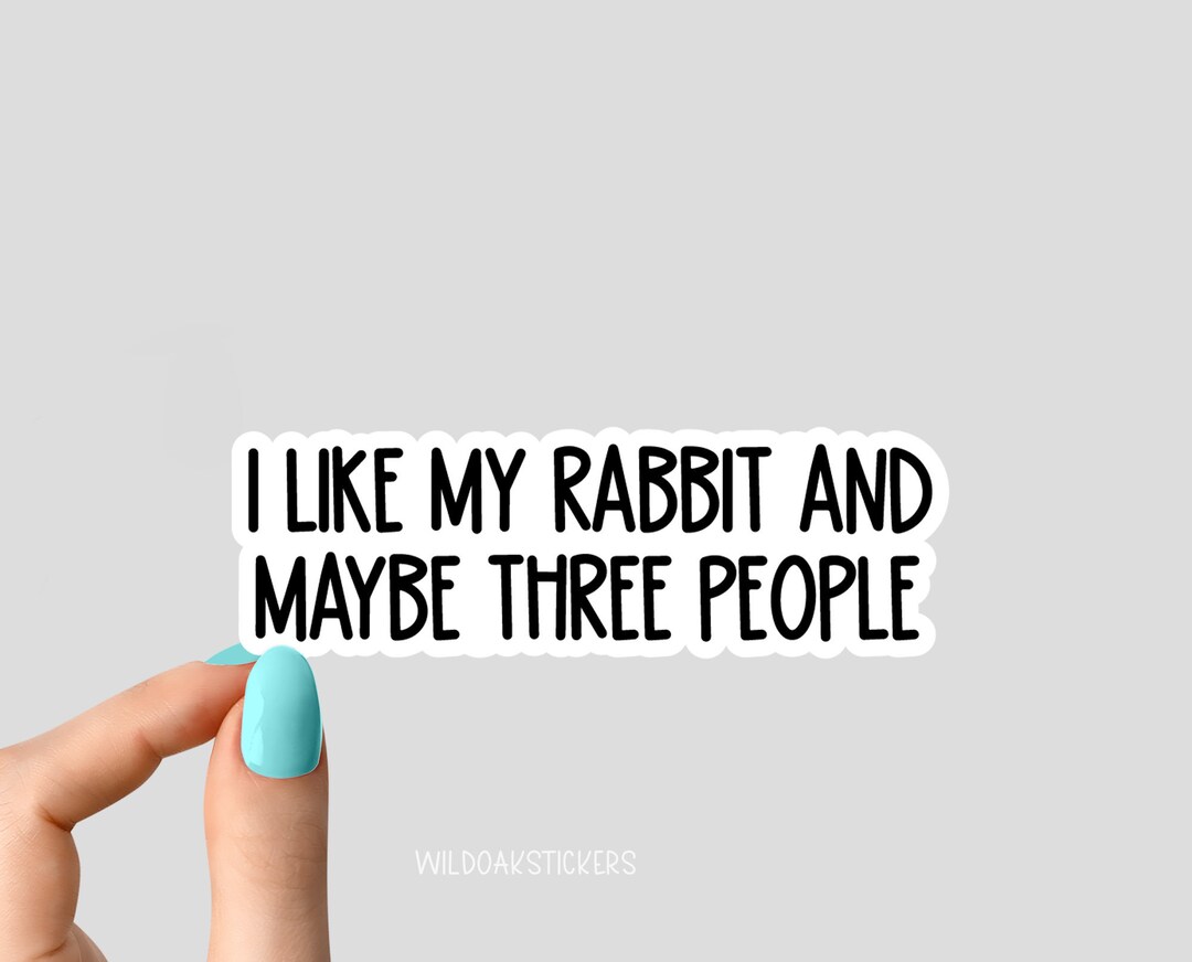 I Like My Rabbit and Maybe Three People, Rabbit Mom Stickers, Rabbit ...
