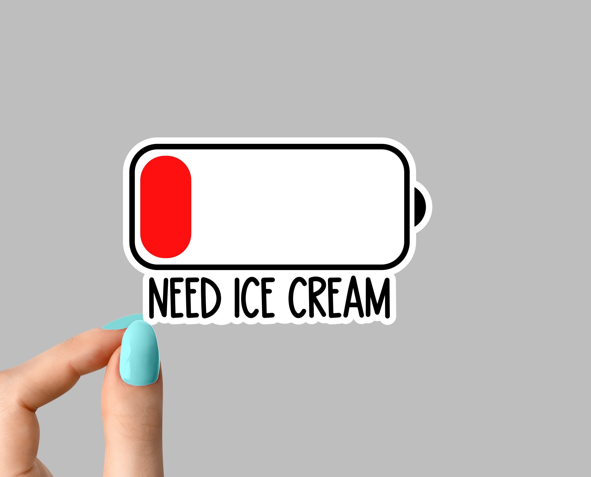 Need Ice Cream Battery Sticker Funny Battery Sticker Funny - Etsy