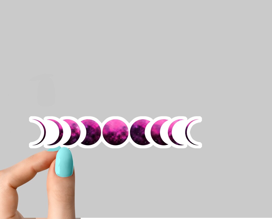 Universe Stacked Moon Stickers, Pink Universe Stickers, Celestial Moon ...