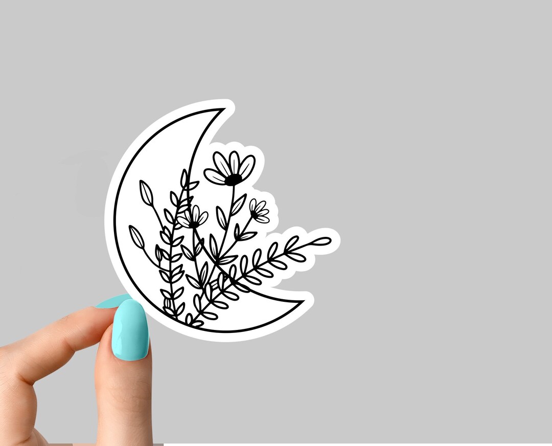 Moon Flower #1 Sticker, Wild Moon Sticker, Nature Funny Sticker, Wild ...