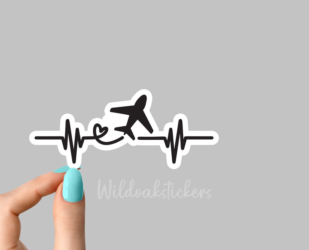 Vacation Heart Airplane Travel Sticker, Vacation Luggage Travel Sticker ...