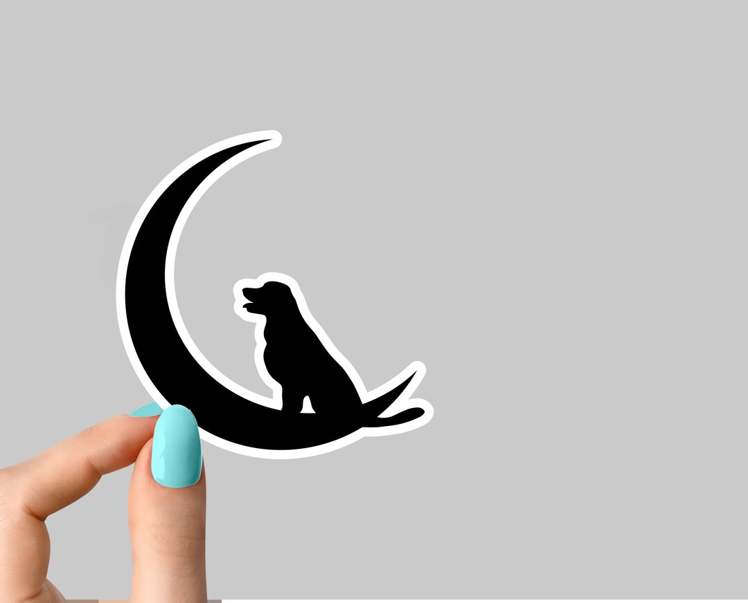 Dog Moon Sticker, Dog Universe Sticker, Funny Dog Stickers, Dog Lover ...