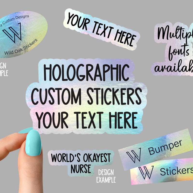 Holographic Custom Text - Etsy