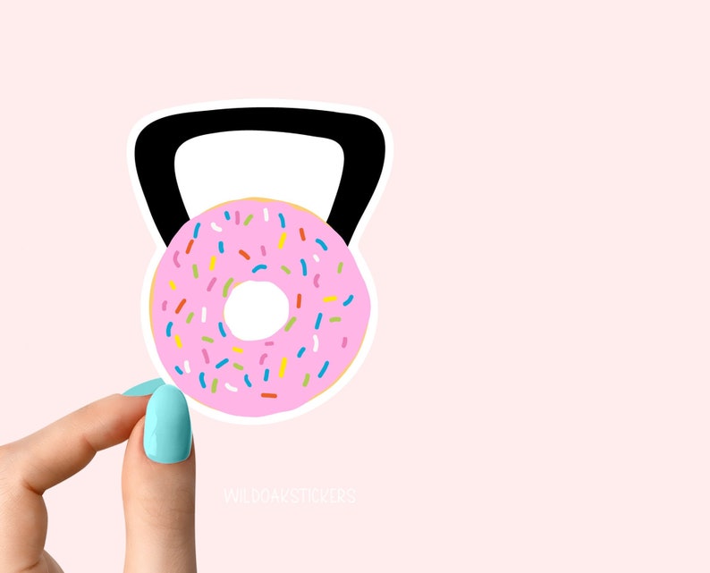 Donut Gym Workout Weights Sticker Donut Funny Sticker Laptop - Etsy