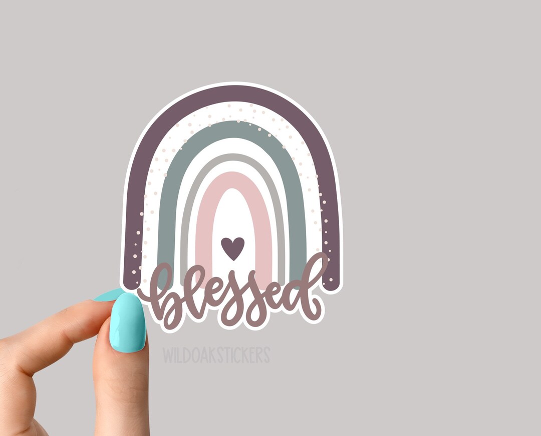 Blessed Rainbow Stickers, Rainbow Stickers Blessed Funny Sticker ...