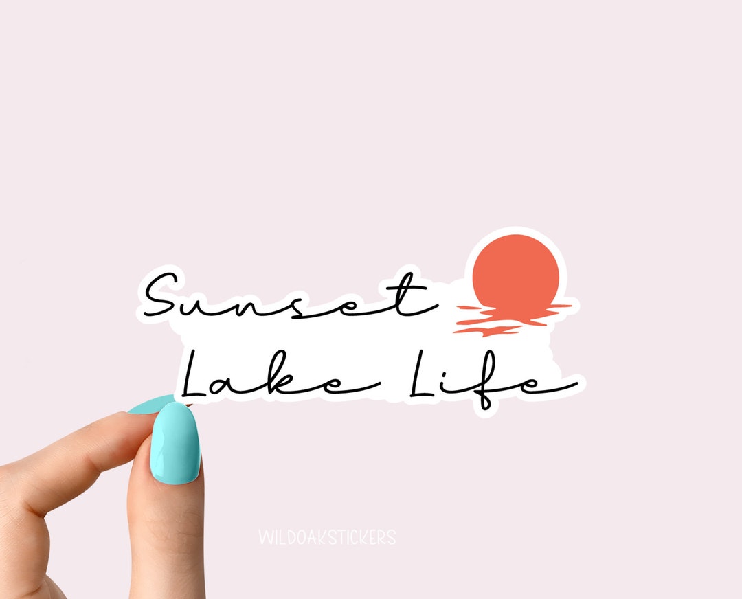 Sunset Lake Life Sticker, Lake Life Stickers, Sunset Stickers, Lake ...
