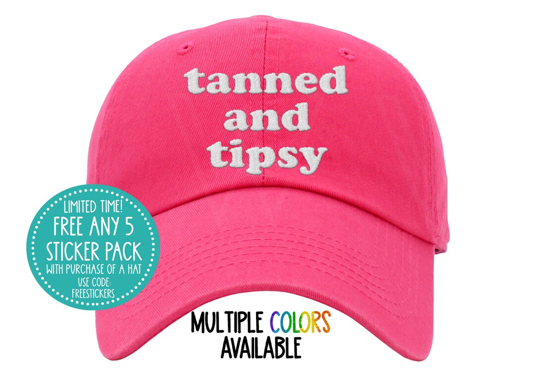 Day Drinking Tan Tipsy Summer Personalized Embroidered Hat, Summer ...