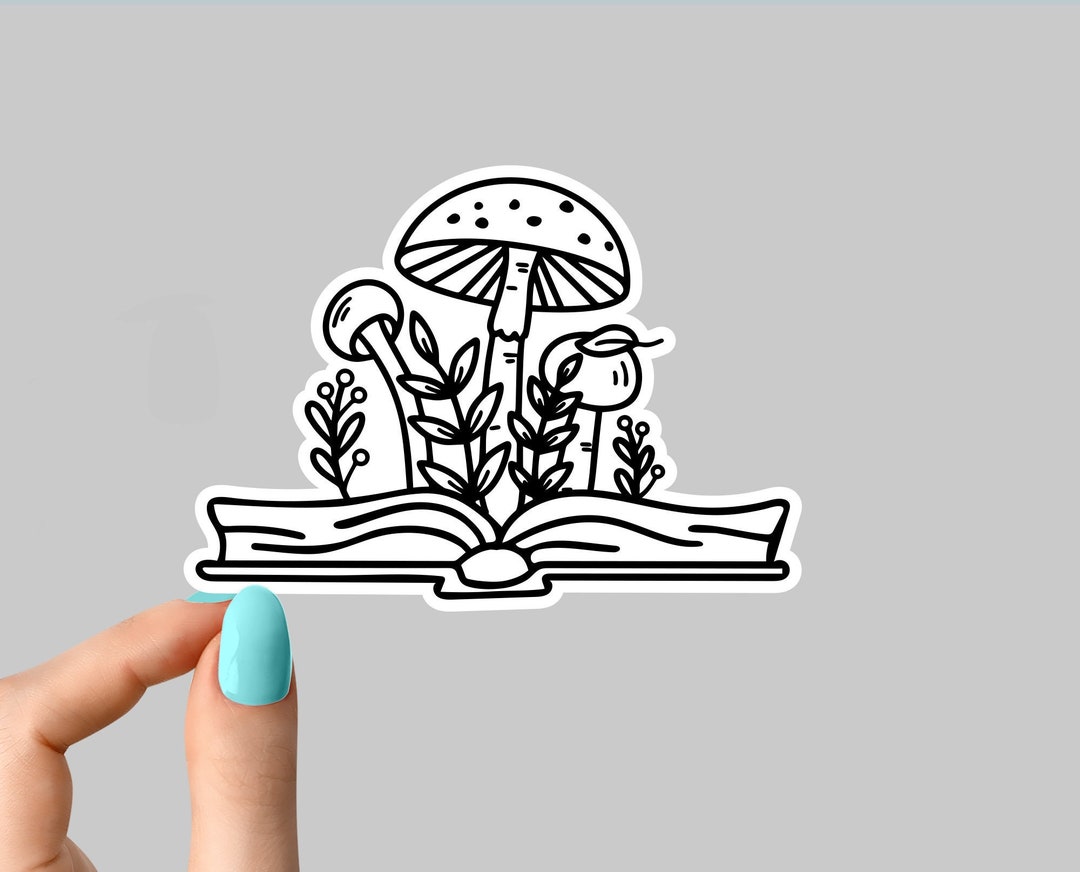 Mushroom Book Sticker, Mushroom Stickers, Garden Book Stickers, Books ...