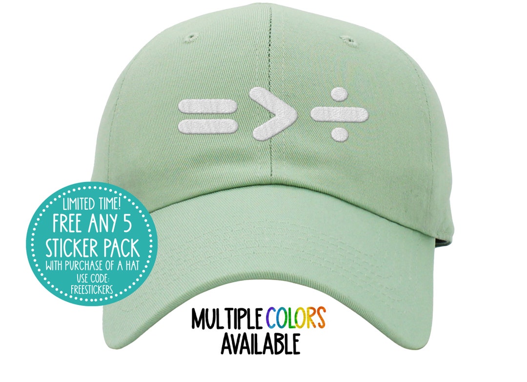 Equality is Greater Than Division Hat Personalized Embroidered Hat ...