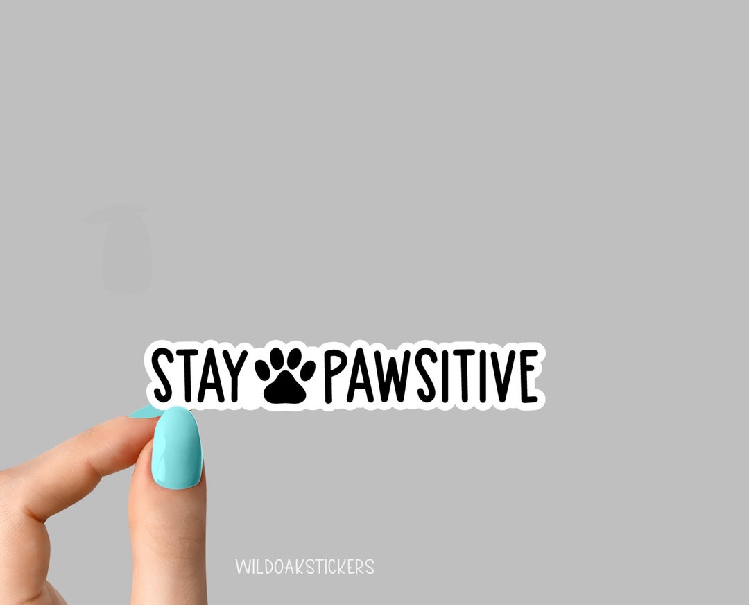 Stay Pawsitive Paw Positive Dog Sticker, Rescue Dog Sticker Laptop ...