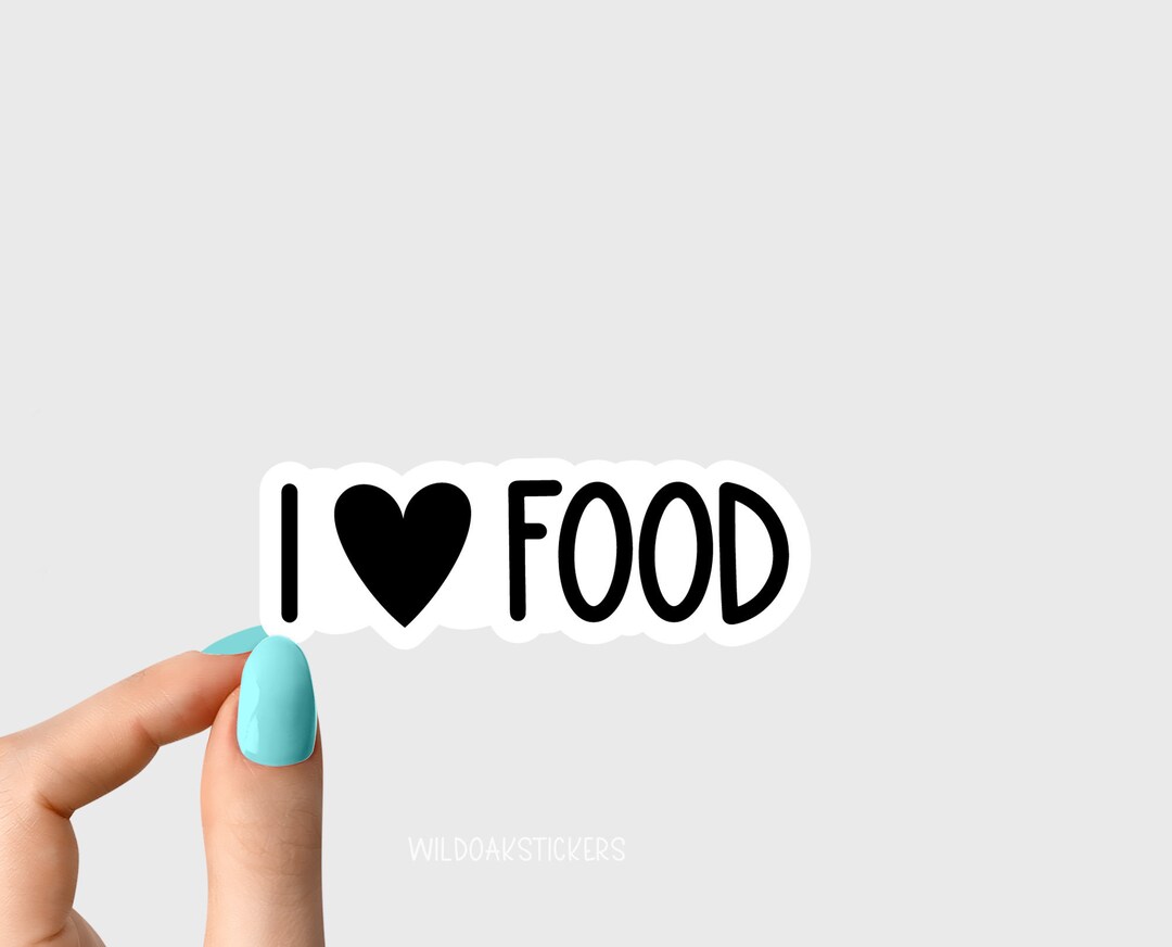 I Heart Love Food Sticker, Funny Sticker, Laptop Decals, Gym Tumbler ...