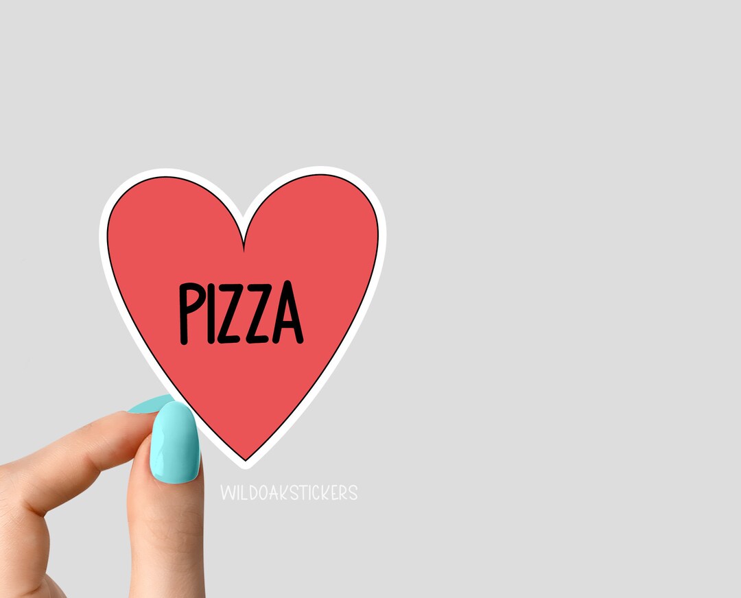 Heart Pizza Sticker Sticker, Pizza Laptop Stickers, Pizza Funny ...