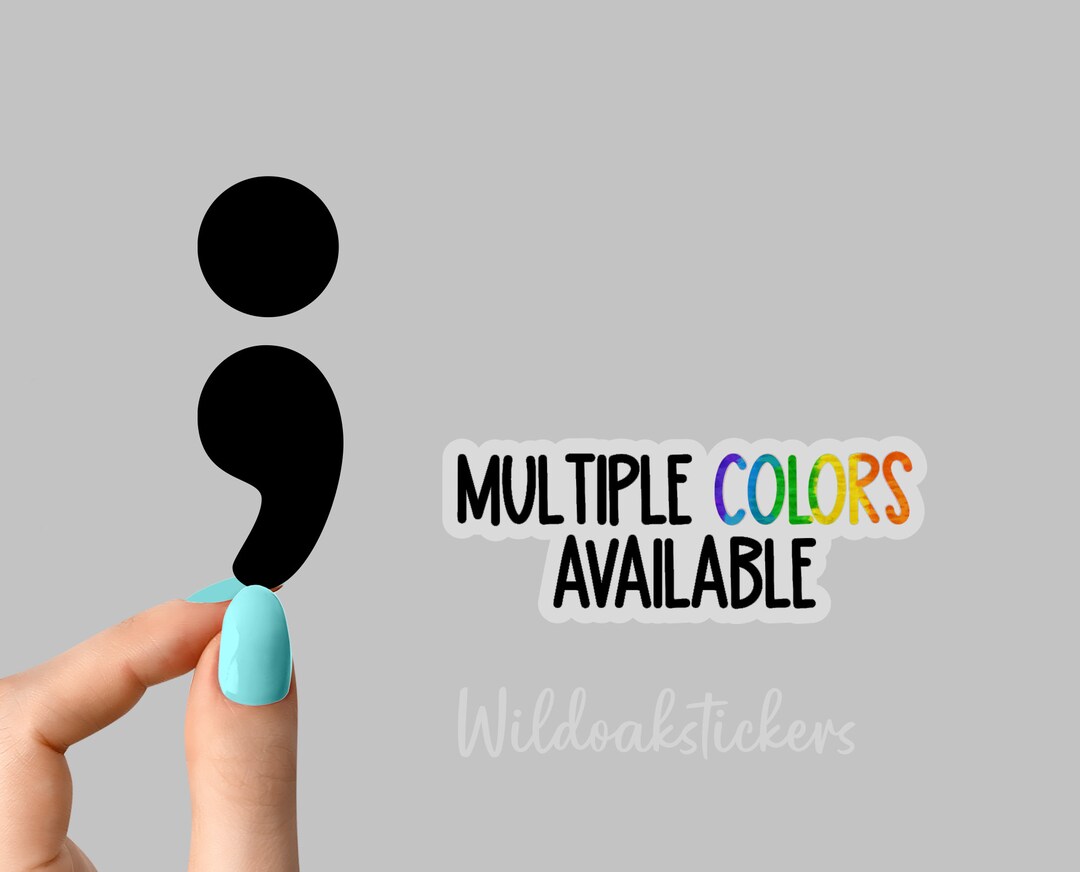 Semicolon Stickers, Mental Health Stickers, Mental Health Awareness Stickers, Public Health ...