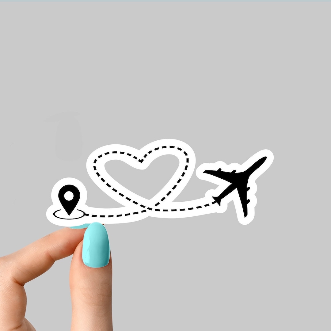 Airplane Love Destination Sticker, Love Travels Sticker, Long Distance ...