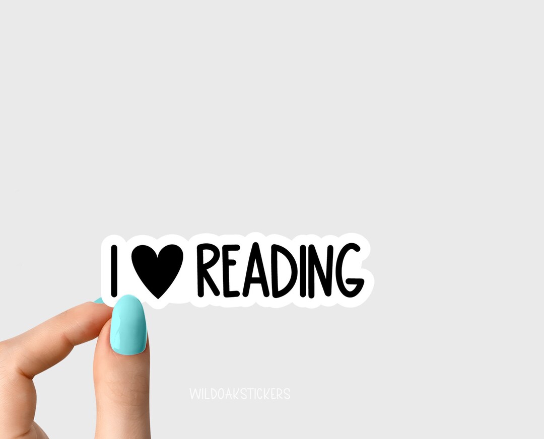I Heart Love Reading Sticker, Funny Sticker, Books Laptop Decals, Books ...